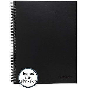 Cambridge Business Notebook, Legal Ruled, 6-1/2" x 9-1/2", Wirebound, Black, 2 Pack (73599)