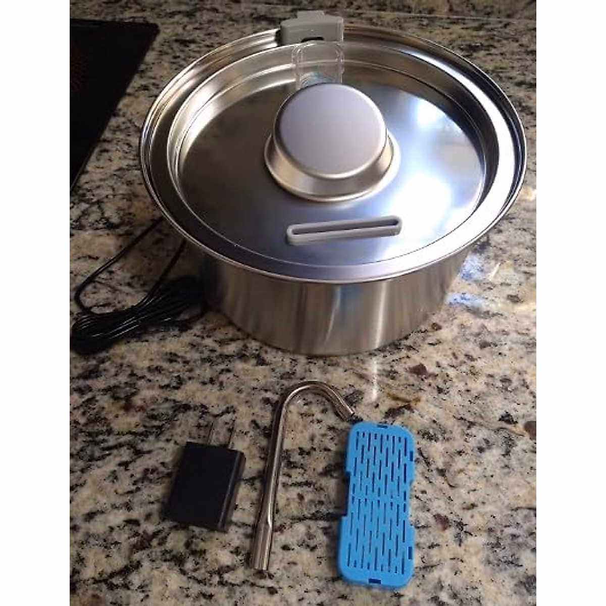 KOOGMOON Cat Water Fountain Stainless Steel, 108oz/3.2L Automatic Cat Fountain, Multi-Filtration, Easy to Clean, Ultra Silent Dog Water Dispenser for Cats, Dogs and Other Pets