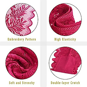 CUTE BYTE High Waisted Thong for Women Underwear Thongs Lace Hollowed V-Shape Waistband Strenchy Sexy Underwear for Women 10 Pack