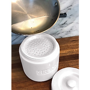 Fox Run 6238 Porcelain Grease Container, White