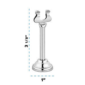 Alpine Industries 3" Harp Style Place Card Holder - Table Card Holder - Tabletop Menu Holder - Table Number Holder -Great for Restaurants, Weddings Banquets - Silver (24 Pack)