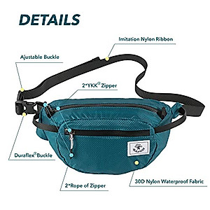 4Monster Hiking Waist Packs Portable,Water Resistant Fanny Pack Bags Lightweight with Adjustable Strap for Outdoor, Workout,Running,Hiking,Traveling,Biking,Camping and Fishing (Blue, 2L)
