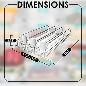Drink Organizer for Fridge, Soda Organizer for Refrigerator, Can Dispenser, Automatic Pusher Glide, Pantry Organization, Holds Up To 15 cans, Spring Loaded Beverage Storage