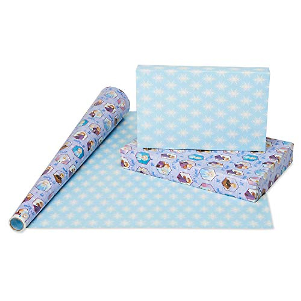 American Greetings Reversible All-Occasion and Birthday Wrapping Paper, Disney Frozen (1 Pack, 75 sq. ft.)