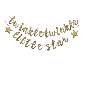 Twinkle Twinkle Little Star Banner, Baby Shower Party Sign, Baby Girl's/Boy's Birthday Party Decorations