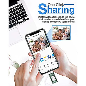 Flash Drive for iPhone 128GB, Gulloe USB Memory Stick Photo Stick External Storage Thumb Drive for iPhone iPad Android Computer (Light Green)