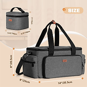 Luxja Breast Pump Bag with Cooler Bag Compatible with Spectra S1 and S2, Pumping Bag for Breast Pump and Extra Parts (Suitable for Home, Work or Travel Use), Gray