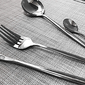 Silver 24 Silverware set for 6 people, gift sets with Premium box and Gift Letter, Stainless Steel Cutlery set, Housewarming Gift, flatware set with Knife/Fork/Spoon/Teaspoon