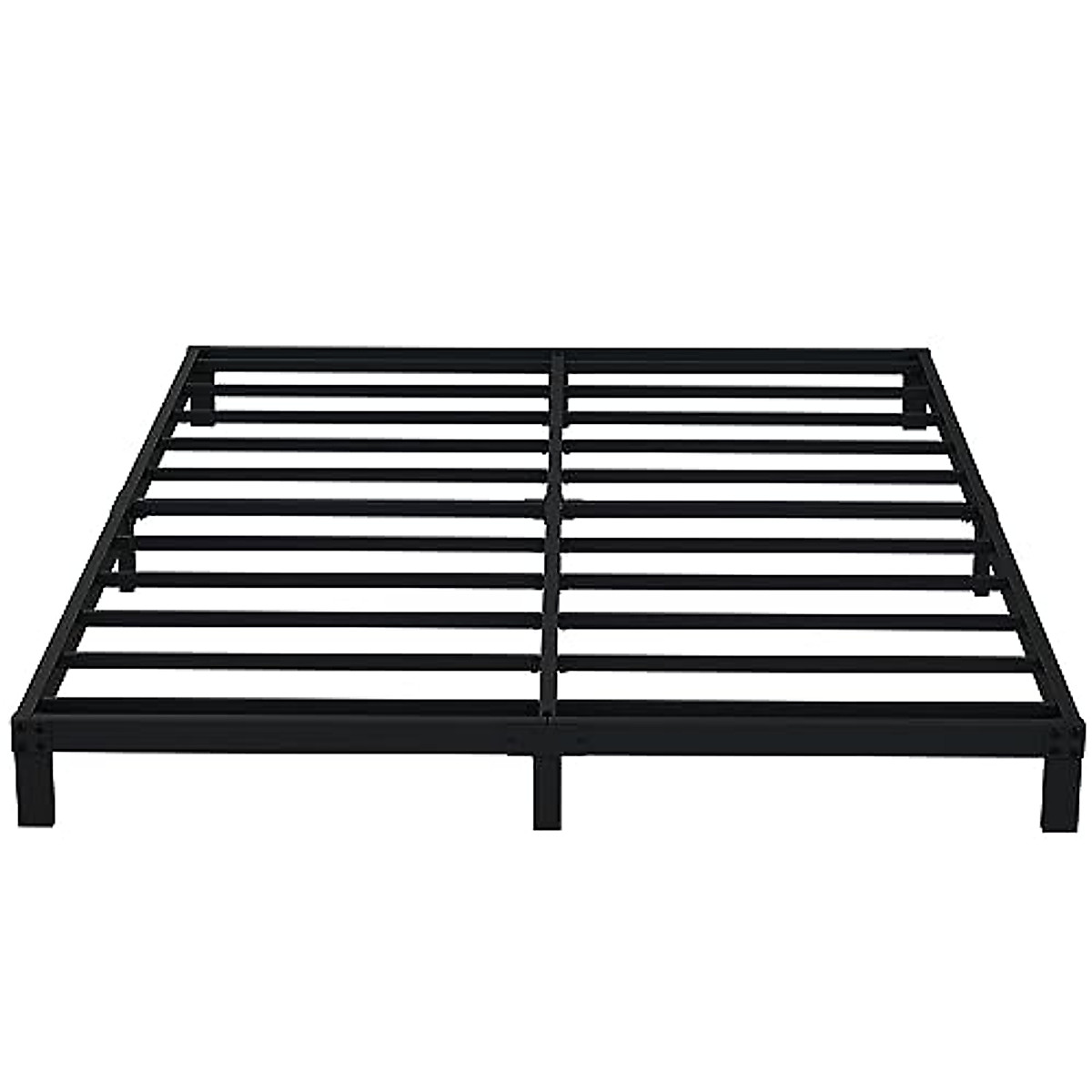 EMODA 6 Inch California King Bed Frames Heavy Duty Metal Cal King Platform with Steel Slats Support, No Box Spring Needed, Noise Free, Black
