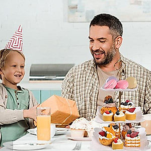 ShellKingdom 2 Pack Cupcake Stand, 3 Tier Serving Tray Cupcake Dessert Candy Fruit Display Holder for Wedding, Christmas, Baby Shower Birthday Tea Party (Square)