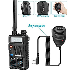 Ham Radio, BAOFENG 8W Dual Band Two Way Radio Long Range, Handheld UV5R Radio, Professional 2 Way Radios with Rechargeable Battery, Charger, Earpieces, Mic and Programming Cable (2 Pack)