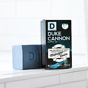Duke Cannon Big Brick of Soap Midnight Swim - Refreshing Aquatic Scent with Green Top Notes, 10 oz. Men's Soap Bar (Pack of 3)