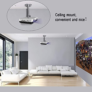 2-Be-Best Mini Projector Mount Projector Ceiling Mount 360° Adjustable Projector Wall Mount Rotation Compatible with TMY HAPPRUN AuKing ELEPHAS HOMPOW ClokoWe Projector