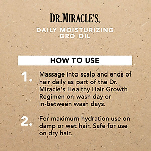 Dr. Miracle's Daily Moisturizing Gro Oil, Blended with Vitamins A, D, E, Avocado & Aloe Vera For Healthy Hair Growth, 4 Ounce