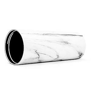 Simple Modern Insulated Tumbler with Lid and Straw | Iced Coffee Cup Reusable Stainless Steel Water Bottle Travel Mug | Gifts for Women Men Her Him | Classic Collection | 24oz | Carrara Marble