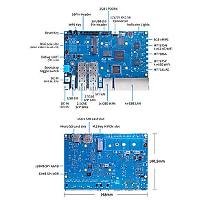 youyeetoo BPI-R3 Router Development Board MediaTek MT7986 8G EMMC with 2X SFP 2.5GbE/ 5X RJ45 GbE