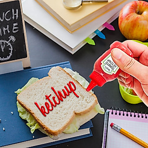 WXOIEOD 4 Pieces Mini Condiment Bottles, Mini Ketchup Bottle, Small Condiment Squeeze Bottles Sauce Container for Lunchbox Bento Box Accessories Travel Honey Salad Dressing