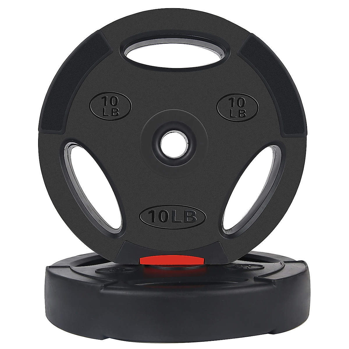 Signature Fitness Vinyl Standard 1-Inch Plate Weight Plate for Strength Training and Weightlifting, 10-Pound, Pair