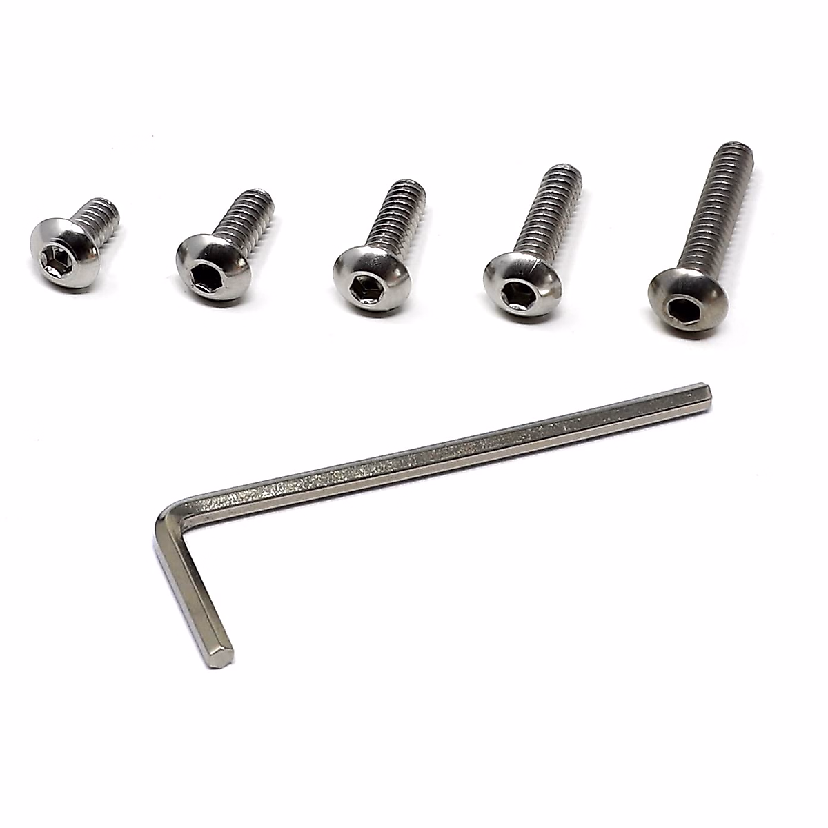 iexcell 100 Pcs #10-24 x 3/8", 1/2", 5/8", 3/4", 1" UNC Threads Stainless Steel 304 Hex Socket Button Head Cap Screws Bolts Assortment Kit