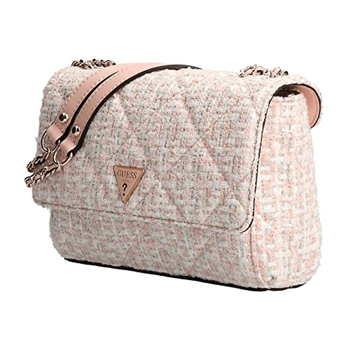 GUESS womens Cessily Convertible Crossbody Flap, Peach, one size US