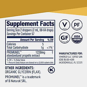 Vimergy PropolisPure ® – USDA Organic Propolis Liquid Extract – Immune Support Supplement - Natural Oral & Heart Health Support - Propolis Tincture from Honeybees – Gluten-Free & Paleo (115 ml)