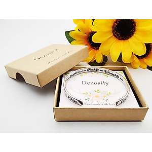 Inspirational Bracelet Cuff Bracelets for Women Stainless Steel Jewelry Bracelets Motivational Bangles Personalized Gifts for Best Friend, Stainless Steel, stainless steel