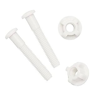 Universal White Plastic Toilet Seat Hinge Bolt Screw For Top Mount Toilet Seat Hinges, 2 Pack