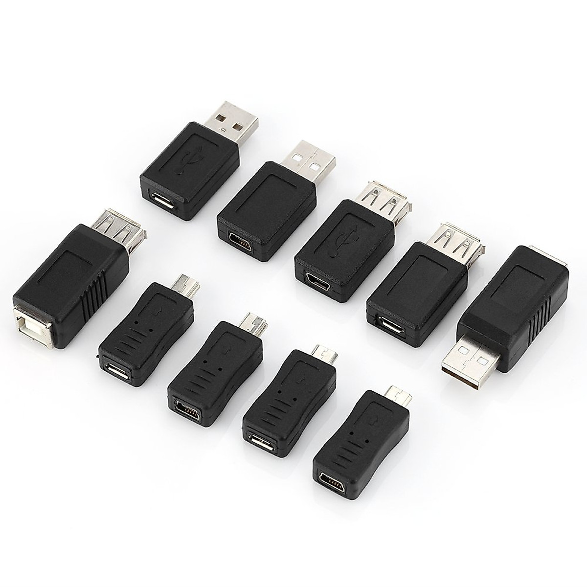 Heayzoki USB Male to Female, USB Female USB Female Adapter, USB Micro to USB A, OTG Adapter Converter for Computer Tablet PC Mobile Phone -40 Pack