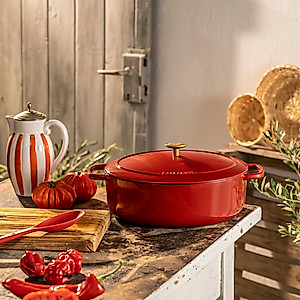 BALLARINI Bellamonte Cast Iron 5-qt Oval Dutch Oven - Pomodoro Red