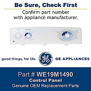 GE WE19M1490 Genuine OEM Control Panel (White) for GE Dryers