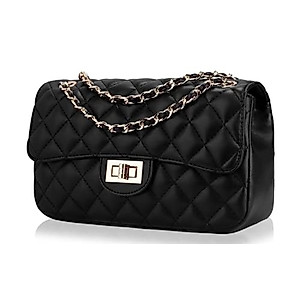 Mini Bag Purse for Women Teenage Girls Purses PU (Black)