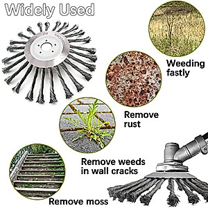 JTGONNI 10 Inch Wire Brush Cutter Trimmer Head,Heavy Duty Weeds Trimmer Blade Cutter Replacement for String Trimmers,Gardening Lawnmower,Moss Grass Rust Removal