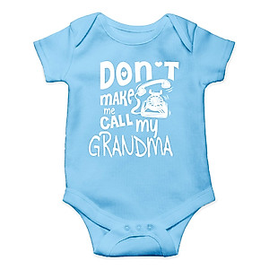 AW Fashions Don't Make Me Call My Grandma Baby Bodysuit Funny Family Newborn Outfit for Boys or Girls (Newborn, Light Blue)