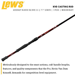 Lew's KVD Series Composite Casting 7'1" Accuracy Bladed Jig, Maroon