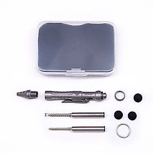 TACRAY Titanium Stylus Mini Pen, Bolt Action Small Pen with Branded Lamy Refill, Pocket Clip EDC Pen for Touch Screens