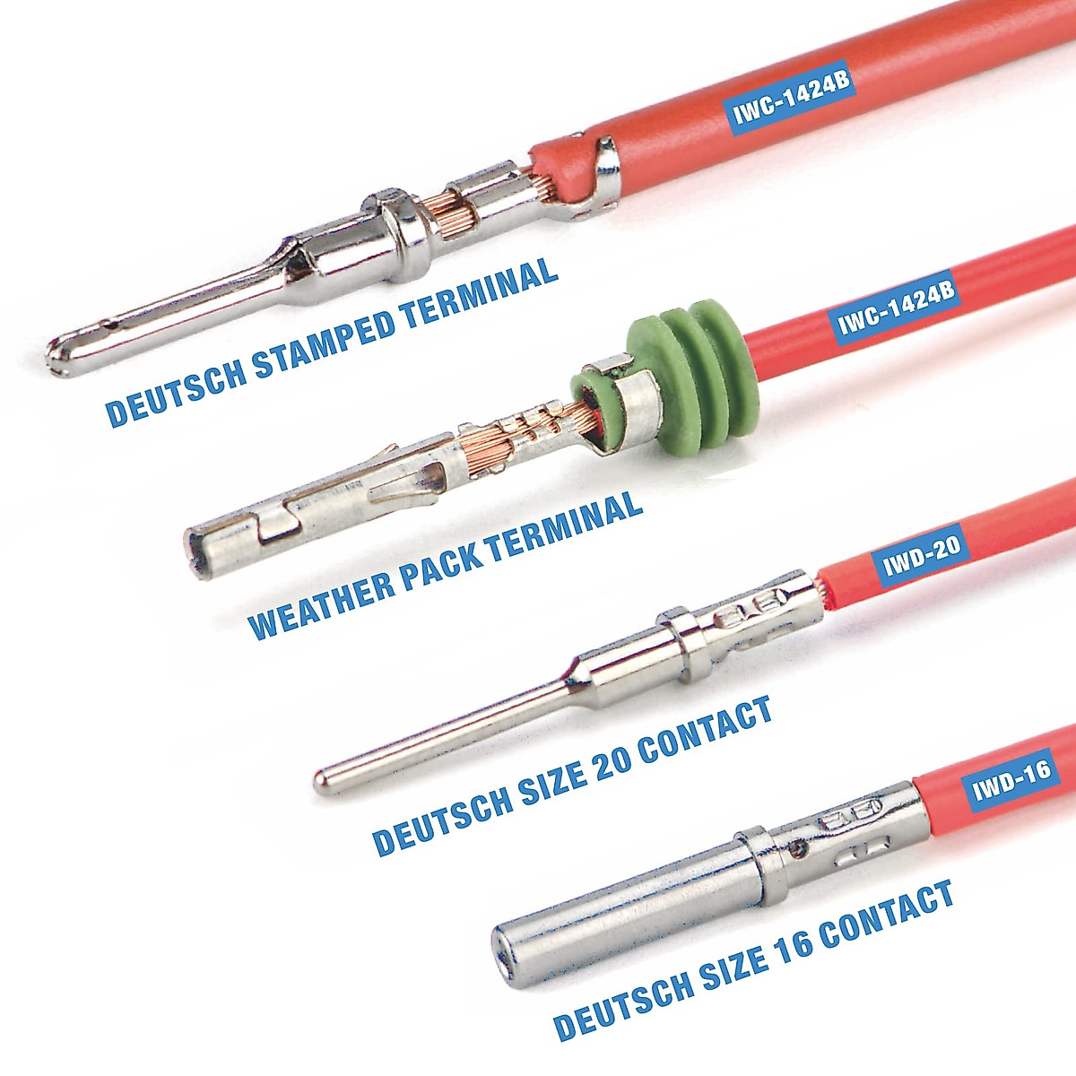 iCrimp Deutsch Terminal Crimp Tool Kit, Close Barrel and Open Barrel Crimper, Deutsch Removal Extraction Tool for Deutsch DT Connectors, Solid & Stamped Contacts, Delphi Weather Pack Terminals-12PCS