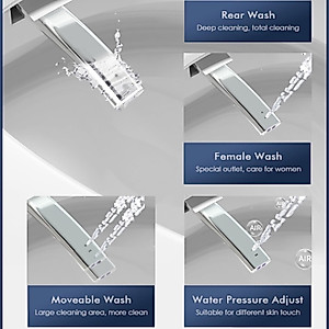 VIDEC Electric Bidet Smart Toilet, Auto Open/Close Lid & Seat with Radar and Foot Sensor, Water Tank Built In, Auto Flushing, Filtered Warm Water, 8 modes SPA Wash, Warm Air Dryer. (TD-71EV)