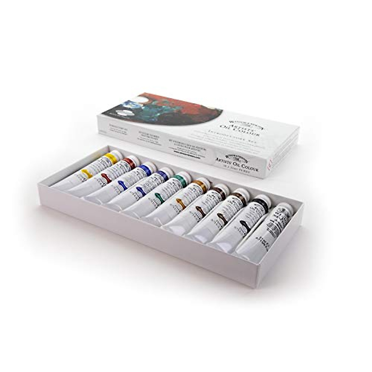 Winsor & Newton Artists' Oil Colour Paint Introductory Set, Ten 21ml Tubes, Crimson,Yellow,Green, 0.7 Fl Oz (Pack of 10)