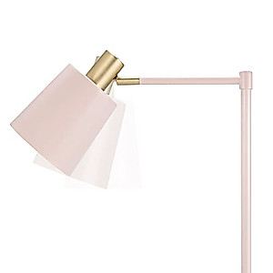 Globe Electric 67502 Lex 60" Floor Lamp, Rose, Gold Accents, in-Line On-Off Foot Switch, Pink