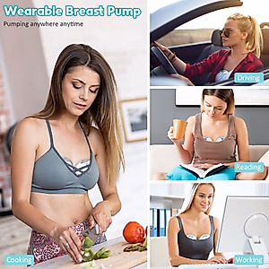 Breast Pump, Momspeace Breast Pump Hands Free with APP, Double Wearable Breastfeeding Pump, Portable Electric Breast Pump with 2 Mode & 12 Levels, Memory Function, Low Noise & Painless-24mm, 2 Pack