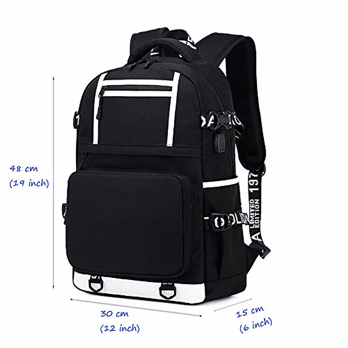 ShangYing's Store Movie Peripheral Products Venom Luminous Multifunction Backpack Travel Fans Laptop Daypack (Style 4)