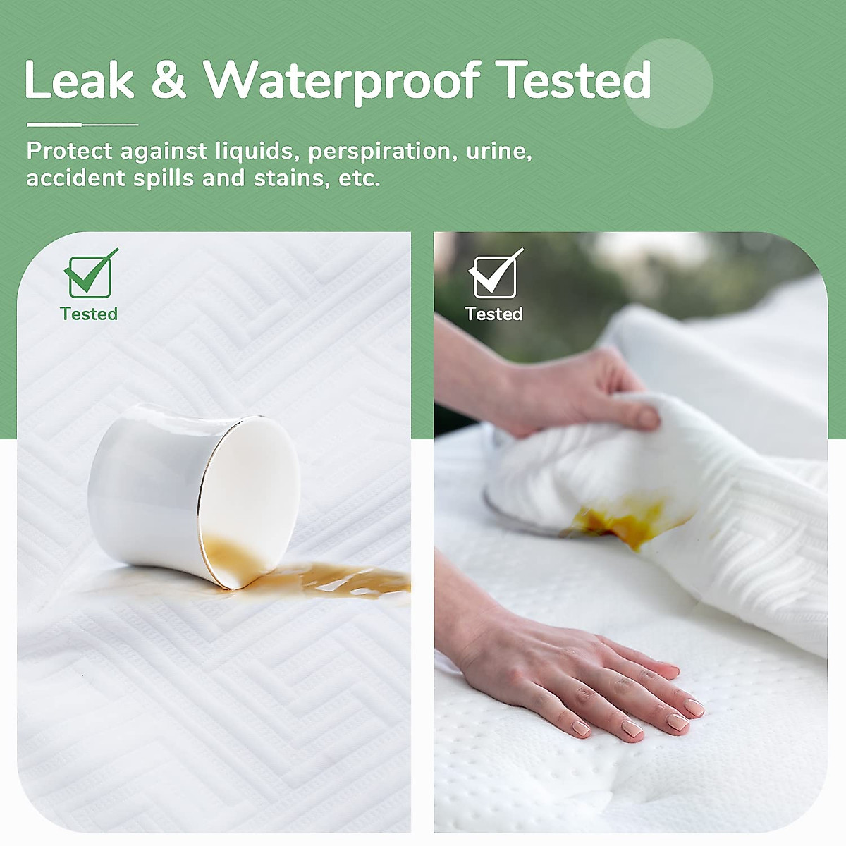 Novilla Waterproof Crib Mattress Protector, Skin-Friendly Crib Mattress Cover Ultra Soft Washable Mattress Pad Cover for Crib Bed, Fits Up to 9" Depth