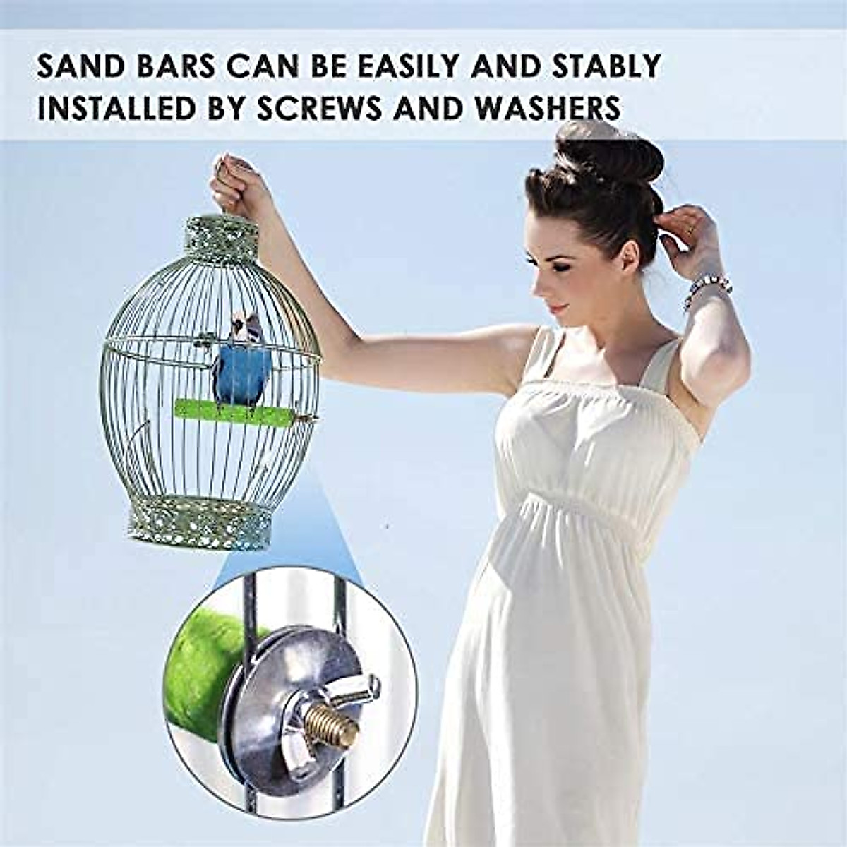 Bird Rope for Parrots,2 PCS Bird Perch Stand,Bungee Bird Toys Bird Cage Accessories for Bird Swinging, Climbing,Standing(3PCS)