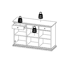 Tvilum Sonoma Sideboard with 3 Doors and 3 Drawers, White