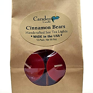 Cinnamon Bear, Scented Soy Tealights (Cinnamon Bear, 12 Pack)