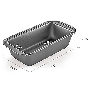 Mikim Loaf Pans for Baking Bread, Carbon Steel Rectangular Cake Pan Baking Bread Loaf Pan 10'' x 5'', Set of 2 Gray (10'' x 5'')