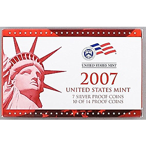 2007 S U.S. Mint 14-coin Silver Proof Set - OGP box & COA Proof