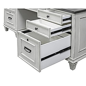 Martin Furniture Double Pedestal Desk, White