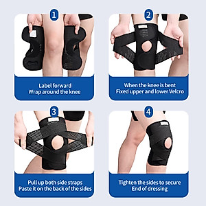 Galvaran Professional Knee Brace with Side Stabilizers, Adjustable Knee Support with Meniscus Pad& Patella Gel Pad for Meniscus Tear Knee Pain ACL MCL Injury Recovery Men & Women, Workout, Sports