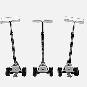 Ygqtbc Scooter for Kids 3 Wheel Kick Scooter for Toddler Girls Boys, Lean to Steer, 4 Adjustable Height, Light Up Wheels for Children Ages 2-16